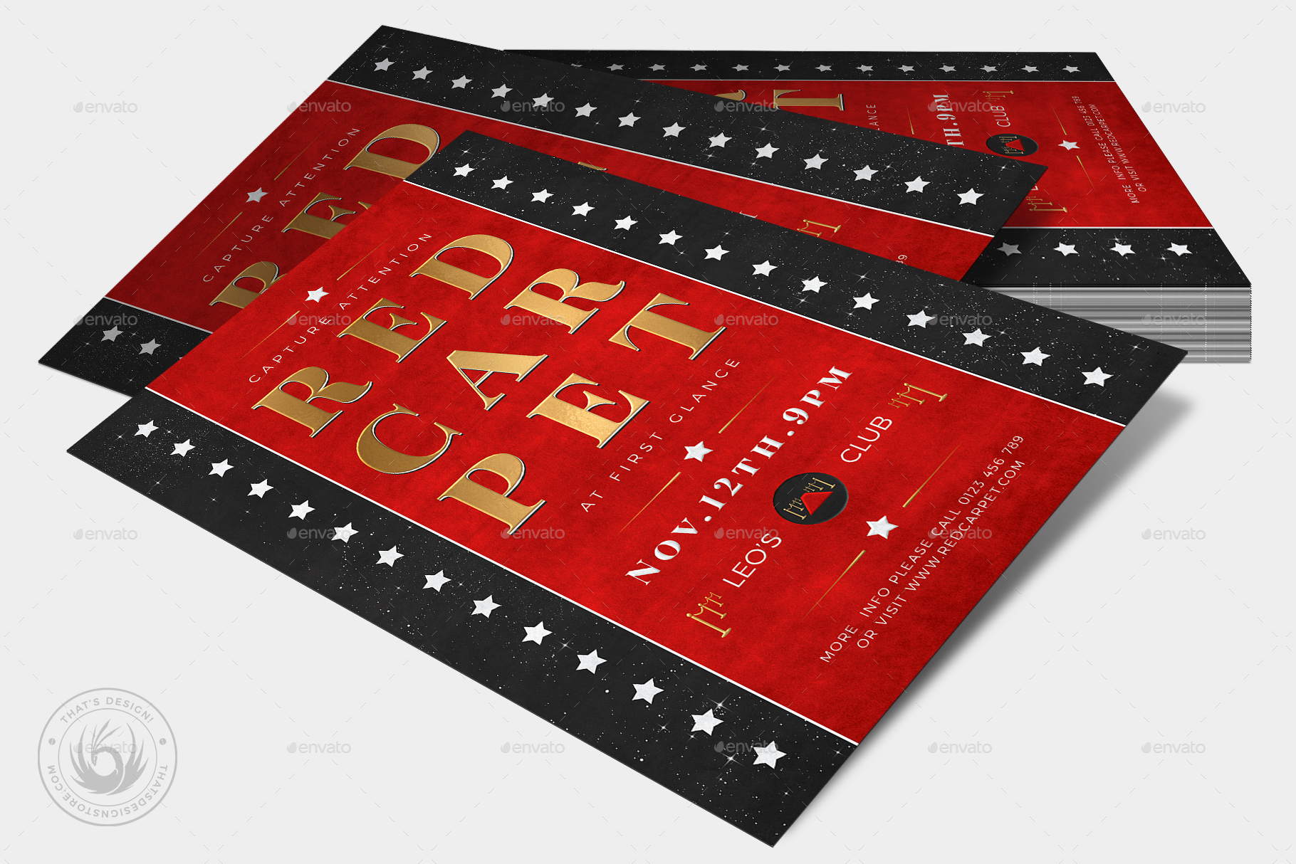 Red Carpet Flyer Template V3, Print Templates | GraphicRiver