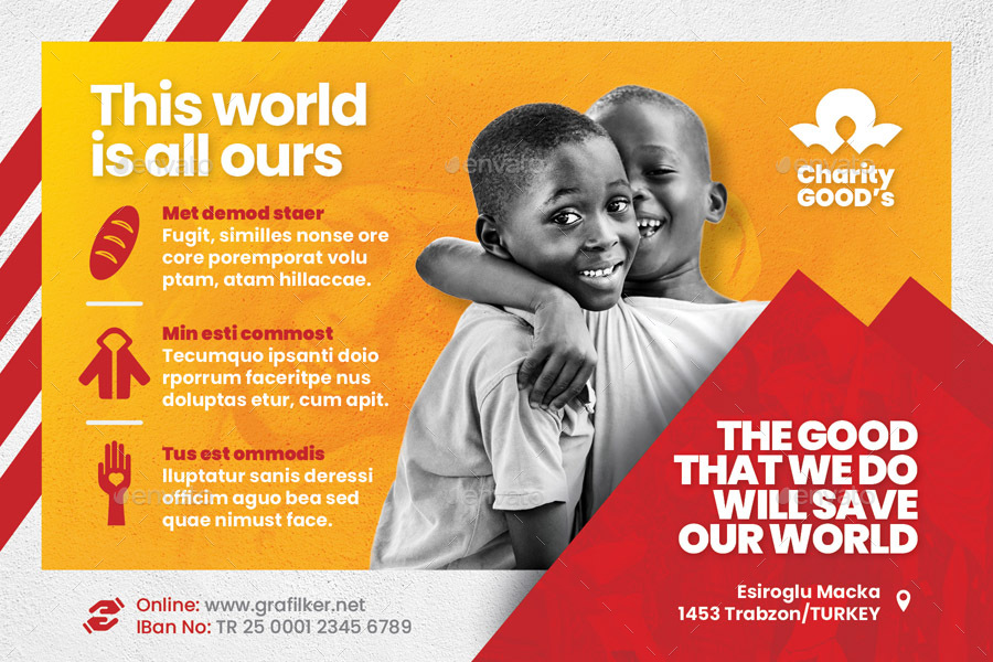 Charity Postcard Templates, Print Templates | GraphicRiver