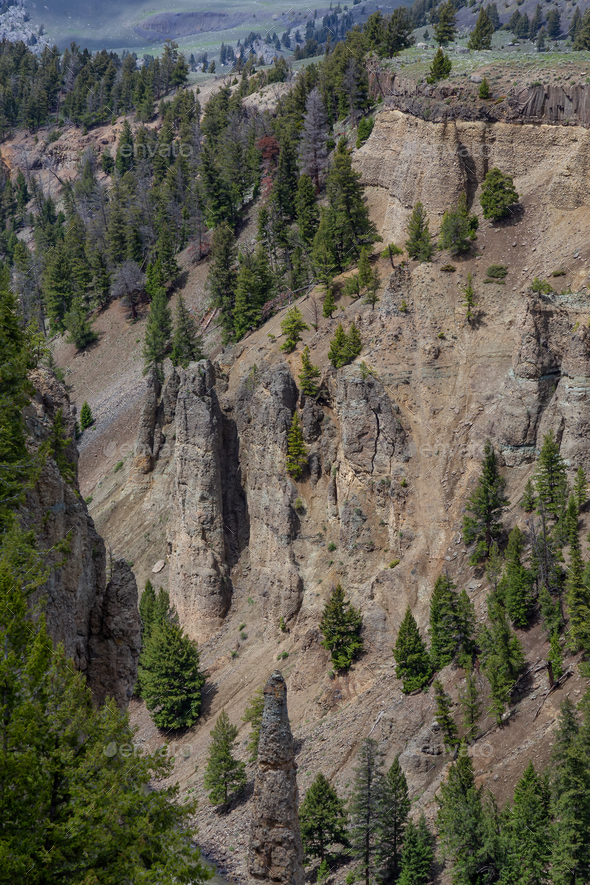 Red Rock Cliffside with Trees in American Landscape. Stock Photo by edb3_16