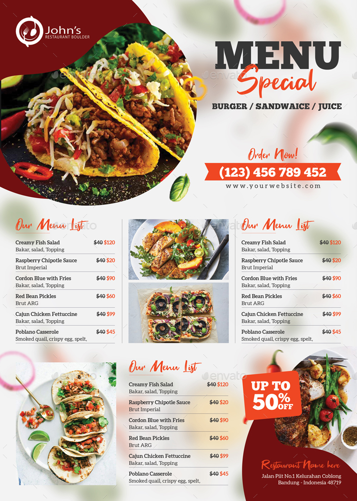 Food Menu Template, Print Templates | GraphicRiver