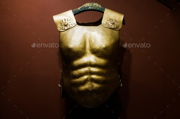 Classical sculpture showing pectoral and abdominal muscles, part of the ...
