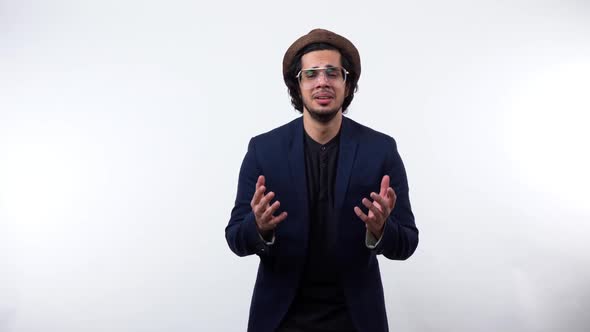 Sad Indian man crying and apologizing, Stock Footage | VideoHive