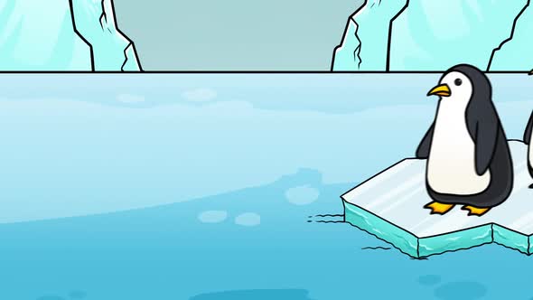 Penguins Jumping Into The Water, Motion Graphics | VideoHive