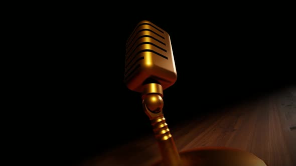 Old Gold Plated Microphone, Motion Graphics | VideoHive
