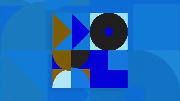 An abstraction of small geometric shapes that change color and ...