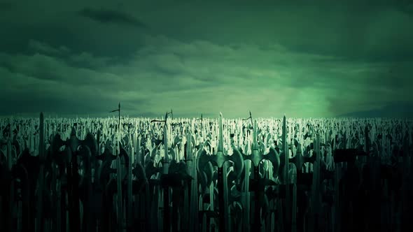 A Massive Army Crowd of Medieval Warriors Cheering, Motion Graphics