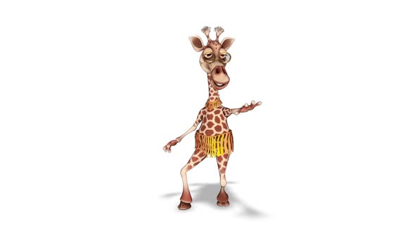 Cartoon 3D Giraffe Dance Looped on White, Motion Graphics | VideoHive
