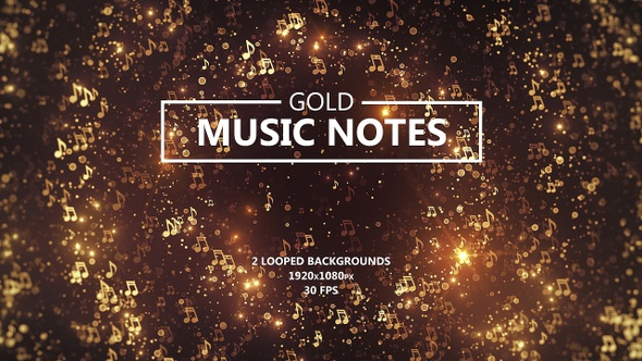 Gold Music Notes, Motion Graphics | VideoHive