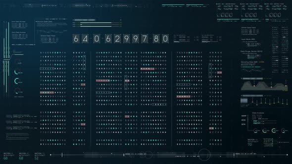 Futuristic Source Code Digital Data Telemetry Display Motion Graphics