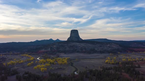 Devils Tower Butte at Sunset, Stock Footage | VideoHive