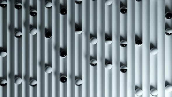 Bright Colorful Background with Rolling Balls Along the Paths, Motion ...