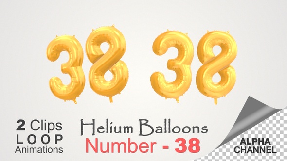 Celebration Helium Balloons With Number – 38, Motion Graphics | VideoHive