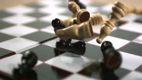 Chess pieces falling on board, Stock Footage | VideoHive