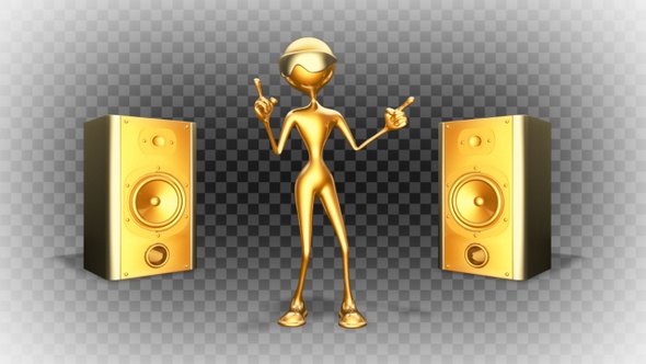 Gold Man 3D Character - Cartoon Dance (2 Pack), Motion Graphics | VideoHive