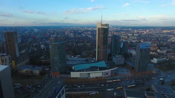 Aerial view of the downtown of Vilnius, Lithuania, Stock Footage ...
