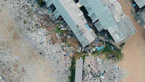Old Buildings and Houses in Slums with Trash and Remains, Stock Footage