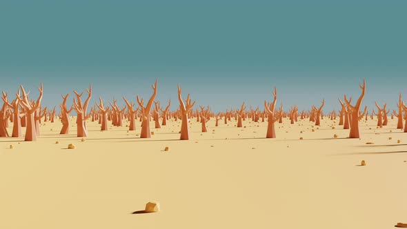Passing cartoon dry trees, Motion Graphics | VideoHive