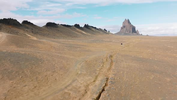 Giant Rock Formation in the Middle of the Vast Flat Terrain As Seen ...