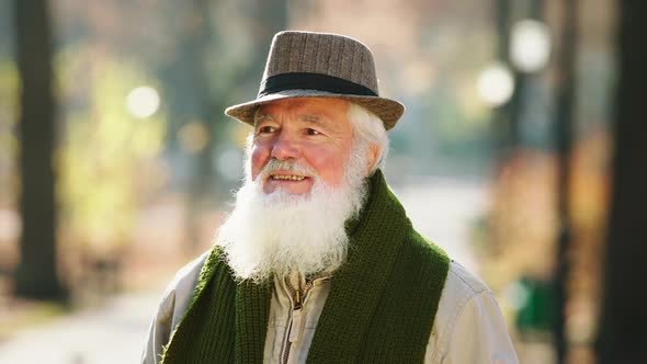 Portrait of a Old Man Good Looking Posing in Front, Stock Footage ...