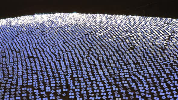 Aerial Flight Over Solar Power Tower at Nevada, USA, Stock Footage