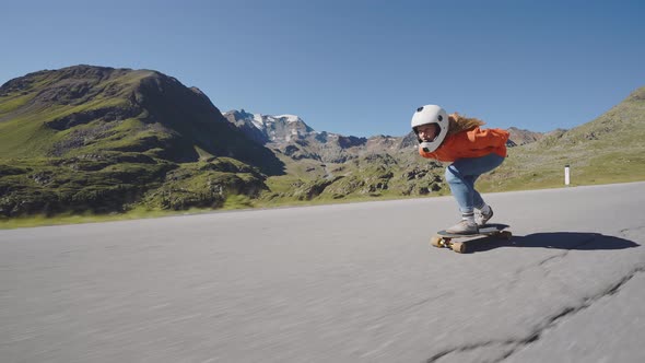 Cinematic downhill longboard session, Stock Footage | VideoHive