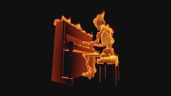 3D Skeleton - Fiery Piano Show, Motion Graphics | VideoHive