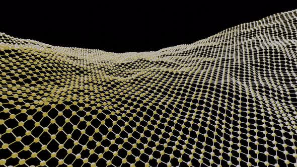 The yellow and blue thin grid moves and makes movements from top to ...