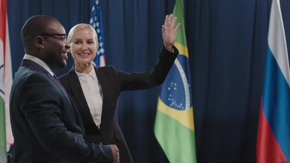Cheerful Politicians Waving Hands, Stock Footage | VideoHive
