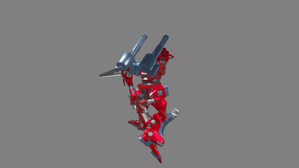 Mecha with style Standing Melee Attack 360 High, Motion Graphics ...