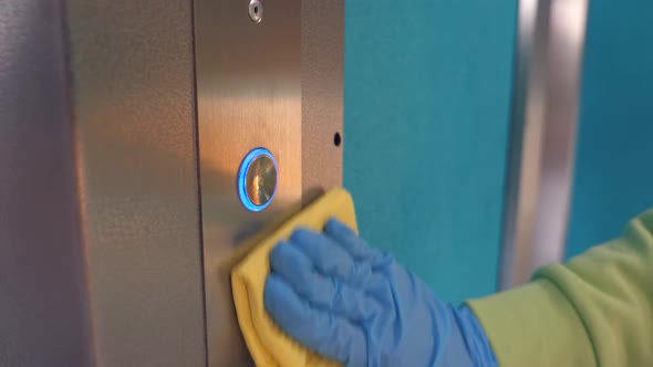 Cleaning and Sanitizing an Elevator Push Button Control Panel Against ...