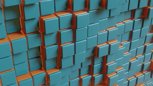 3d render abstract animated background with multicolor elements ...