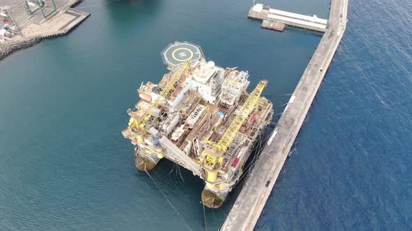 Aerial view of oil platform (oil rig), Stock Footage | VideoHive