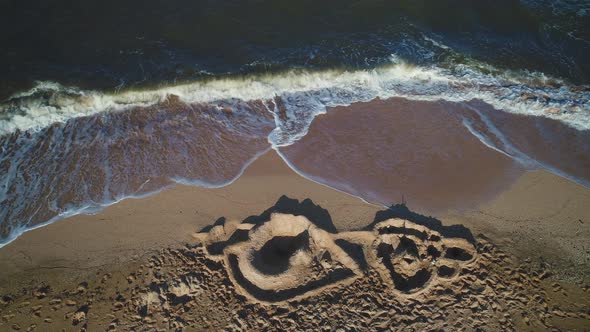 Sand Castle From Top, Stock Footage | VideoHive