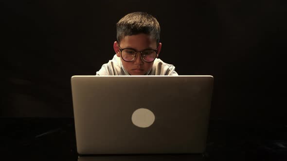 Boy Using Laptop Hacking, Stock Footage | VideoHive