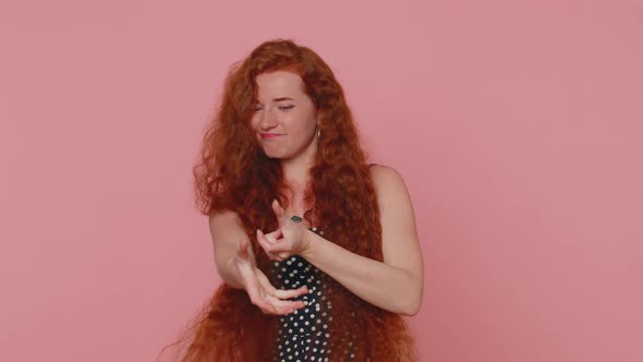 Mime Young Woman Pulling an Imaginary Unreal Invisible Rope Showing How ...