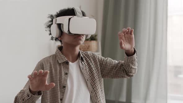 Teenager Wearing VR Goggles Moving, Stock Footage | VideoHive