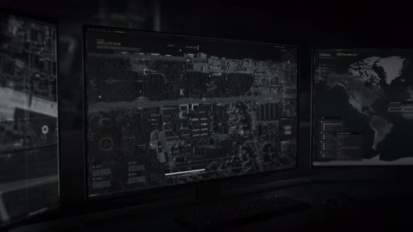 Modern Digital Detection System Conducts Radar Search On Modern City ...