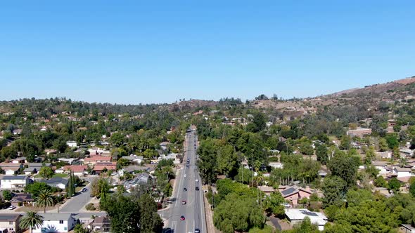 Aerial View of Small City Poway in Suburb of San Diego County, Stock ...
