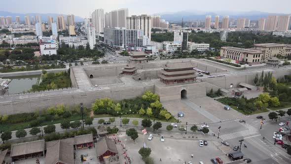 Datong City Wall, Aerial Asia, Stock Footage | VideoHive