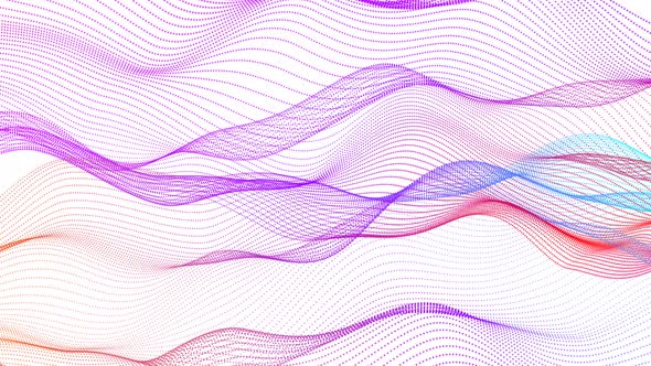 Amazing Colorful Digital Particle Line Wave Animated On White ...