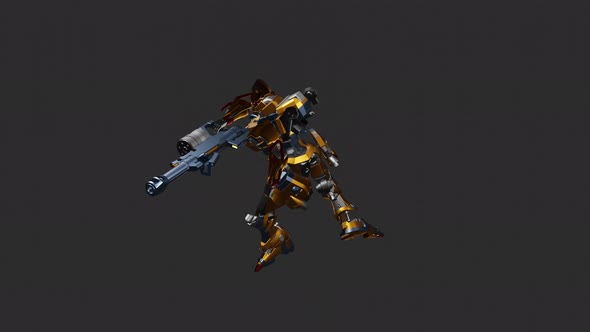 Robot in action with Standing Melee Attack 360 High style style, Motion ...