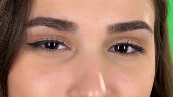 Close-up Beautiful Girl Eyes Wink, Stock Footage | VideoHive