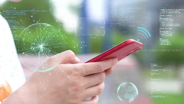 Connect 5g Network With Smart Phone, Interact With Internet, Send ...