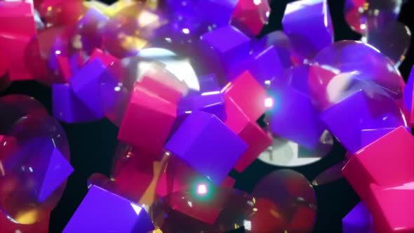 Geometric Glass Shapes Stuck Together, Motion Graphics | VideoHive