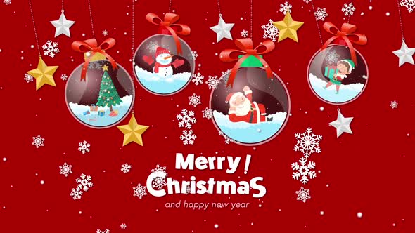 Merry Christmas Loop Background, Motion Graphics | VideoHive
