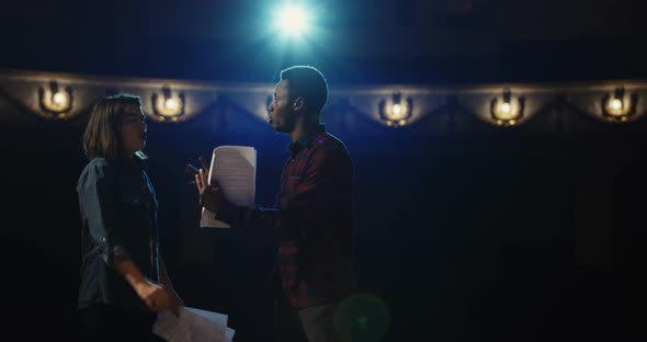 Actors Rehearsing a Scene in a Theater, Stock Footage | VideoHive