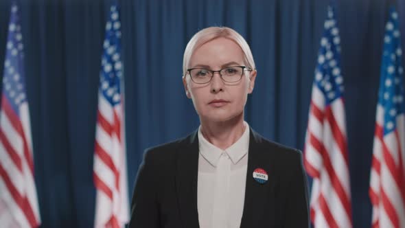 Serious Female Candidate Portrait, Stock Footage | VideoHive