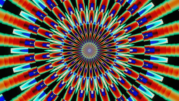 Pattern Abstract Sun with Multicolored Divergent Rays, Motion Graphics