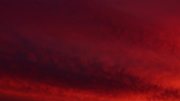 Apocalyptic Red Sky with Clouds. Dramatic Red Sky, Stock Footage ...