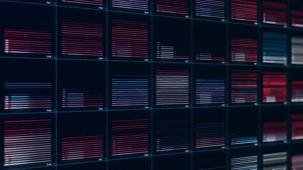 A wall of colorful short moving bars, Motion Graphics | VideoHive